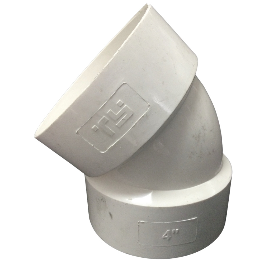 Codo 45° pvc dwv 100mm-4 pulgadas sanitario liviano c/c | HOPSA Tienda Online