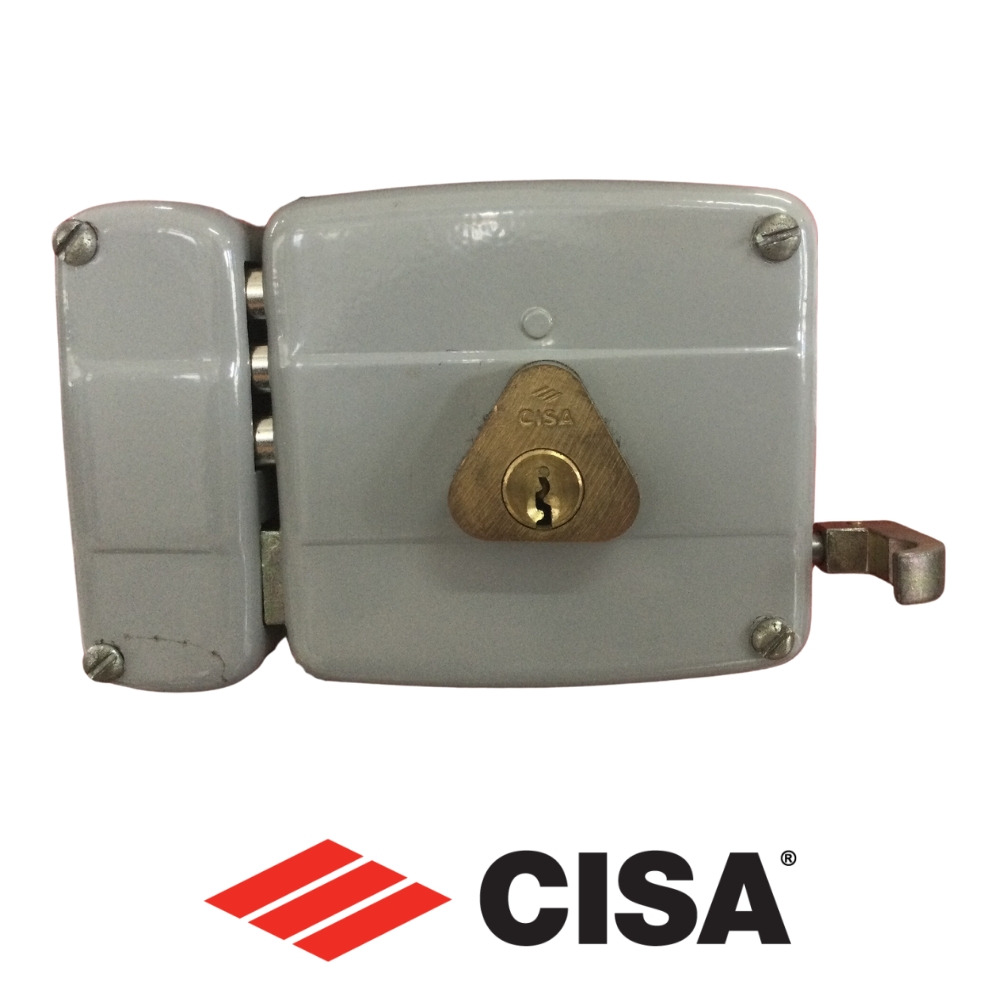 Cerradura de sobreponer gris 3 pulgadas x 3 pulgadas triple seguro izquierda 12640306 cisa ...