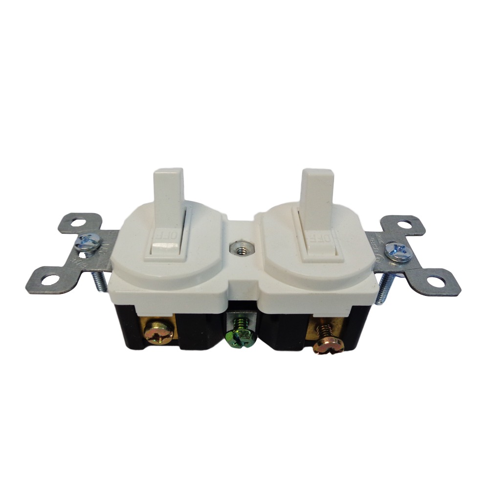 Interruptor doble 15a/125v blanco | HOPSA Tienda Online