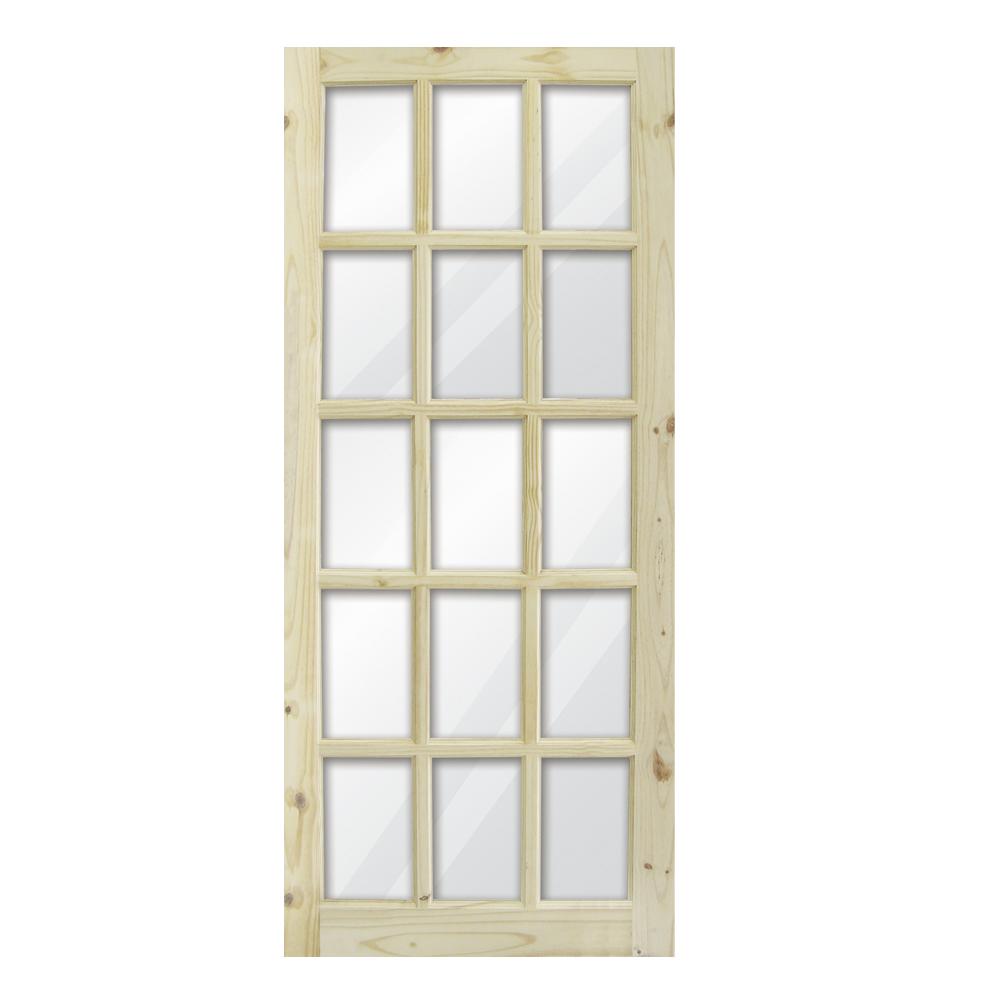 Puerta para interior de pino con nudos francesa (3x7) | HOPSA Tienda Online