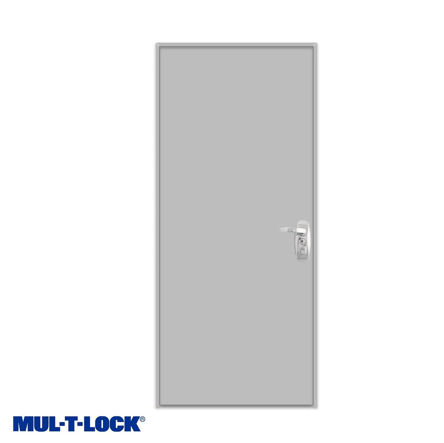 Puerta de seguridad lisa con marco 3 pies x 7 pies gris izquierda con ...