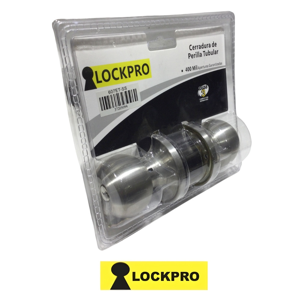 Cerradura de pomo con llave acabado acero inoxidable 607 lockpro | HOPSA Tienda Online