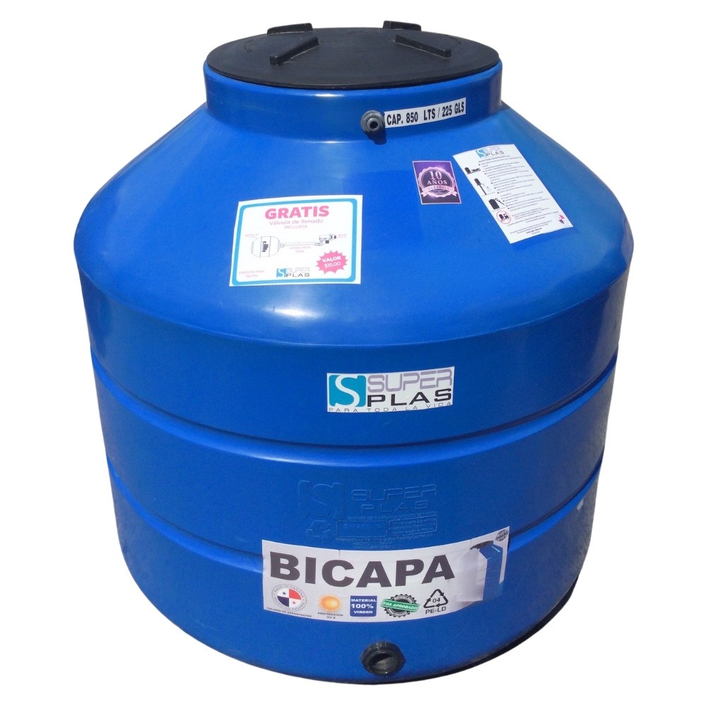 Tanque de reserva de agua bicapa azul 225 galones (850 litros) | HOPSA ...