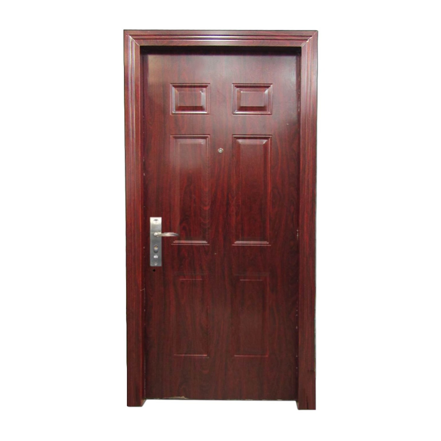 Puerta multipuntos galvanizada 6 paneles 3 pies x 7 pies acabado madera ...