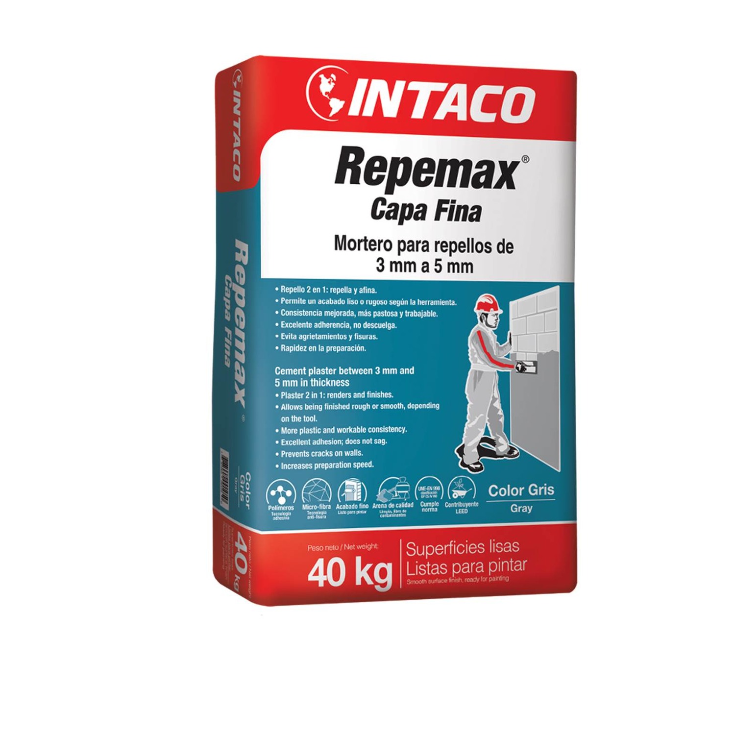 Repemax muro seco 25 kilogramos gris | HOPSA Tienda Online