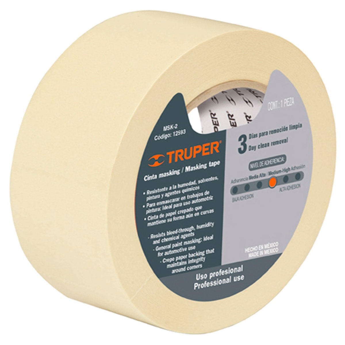 Cinta masking tape 2 in x 50 m truper | HOPSA Tienda Online