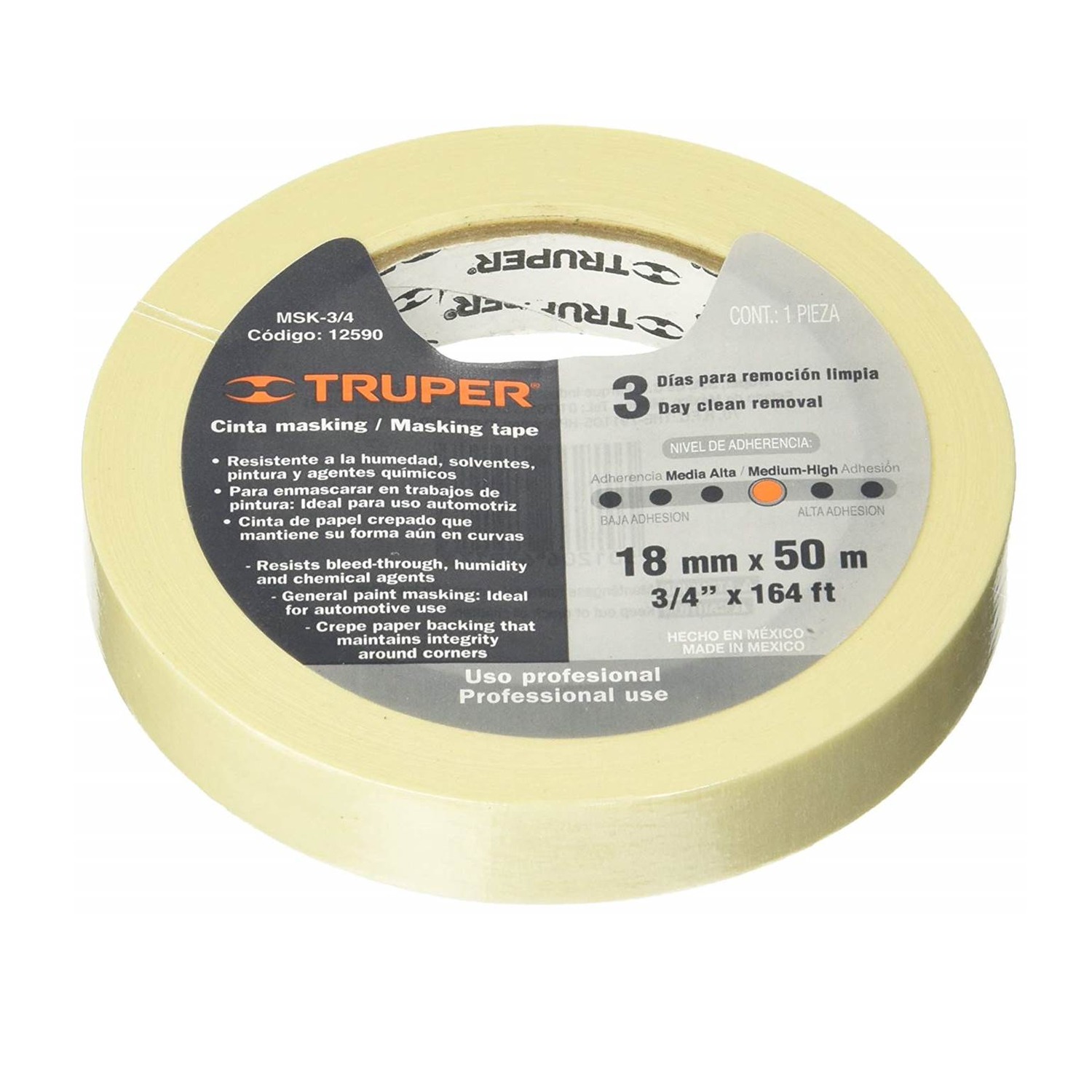 Masking tape 3/4 pulgada x 50 metros truper | HOPSA Tienda Online