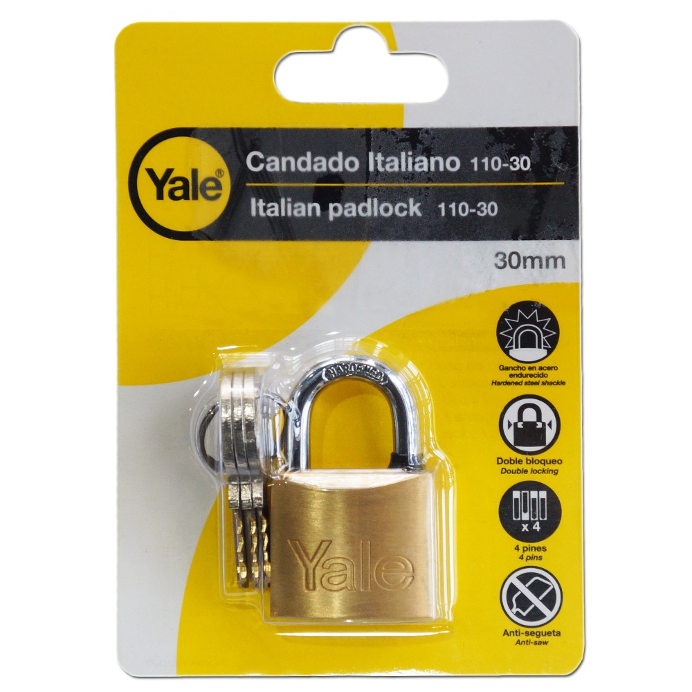 Candado 30mm acero endurecido arandela contra agua yale | HOPSA Tienda ...