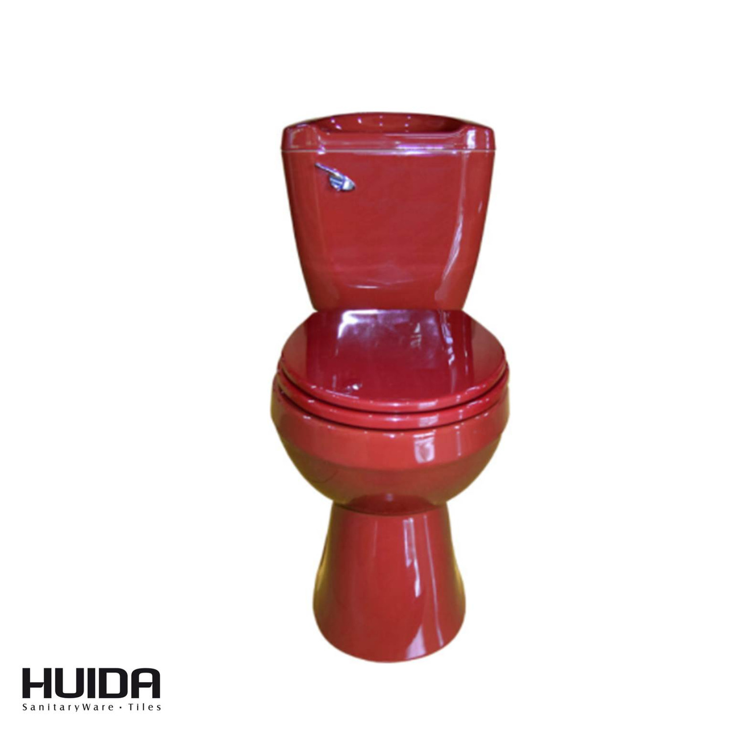 Inodoro dos piezas elongado color rojo huida | HOPSA Tienda Online