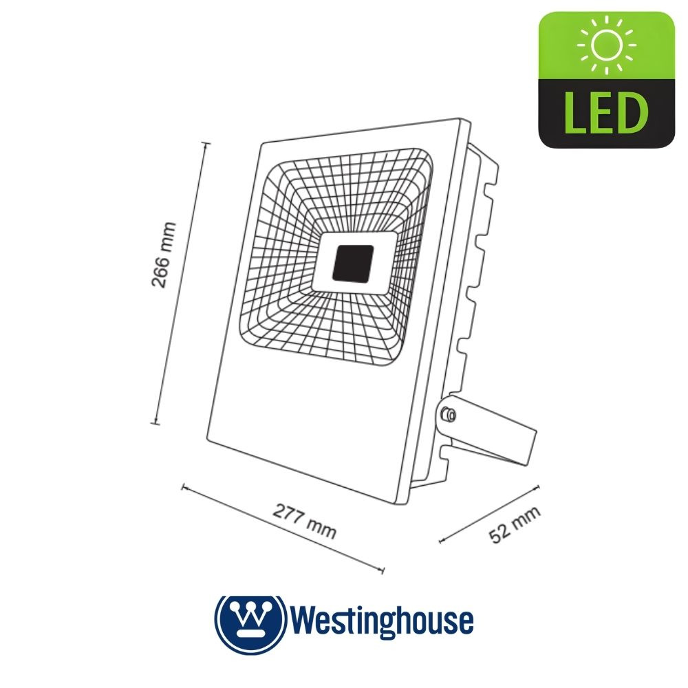 Reflector led para exterior 100w 6500k 27.7cmx26.6cm multivoltaje smd ...