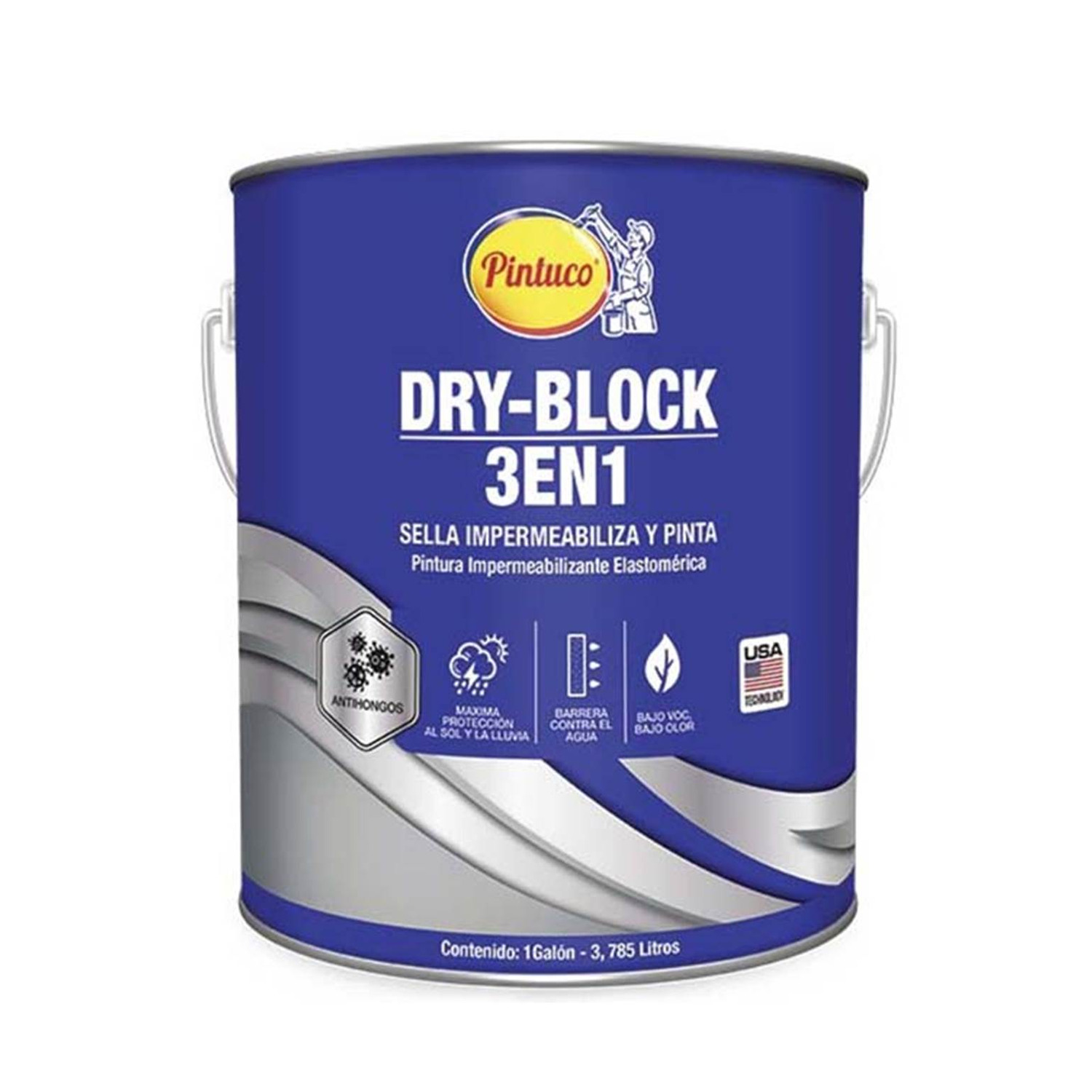 Impermiabilizante para pared dry-block base white 1 gl (3.785l) | HOPSA Tienda Online