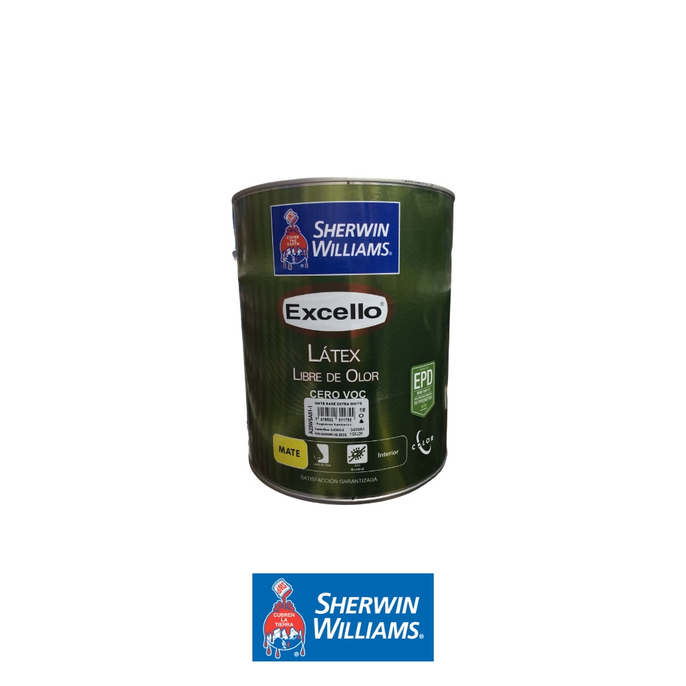 Pintura latex libre de olor mate base extra white excello gl a23wsa51-1 sherwin williams | HOPSA ...
