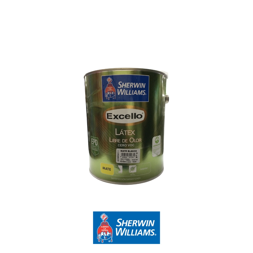 Pintura latex libre de olor mate ultra blanco excello gl a23wsa1-1 sherwin williams | HOPSA ...