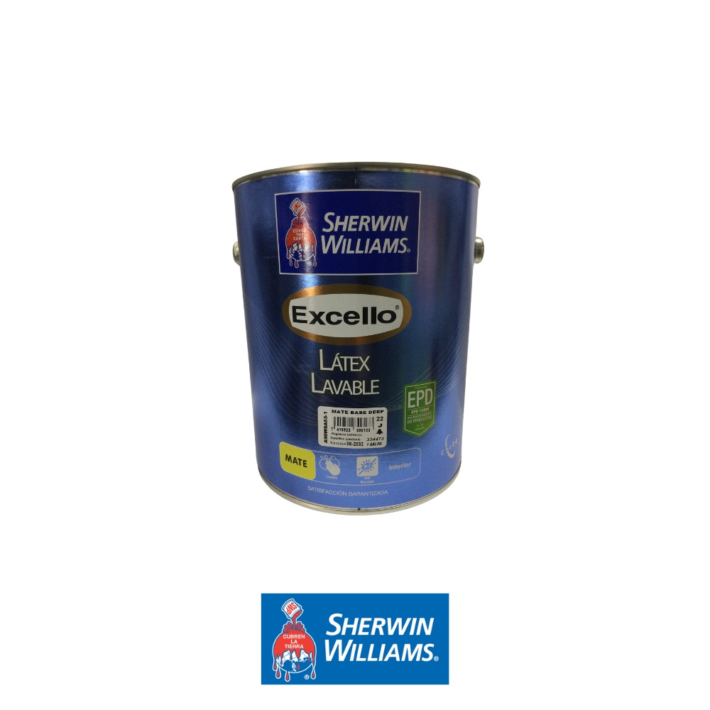 Pintura latex lavable mate base deep excello gl a90wsa53-1 sherwin williams | HOPSA Tienda Online