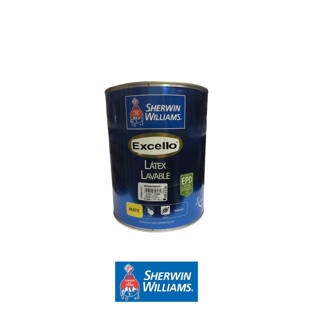 Pintura latex lavable mate base extra white excello gl a90wsa51-1 sherwin williams | HOPSA ...