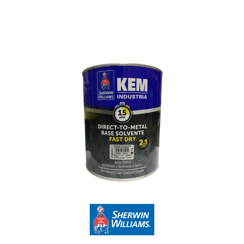 Pintura kem direct-to-metal base solvente mate negro gl e62bsa1-1 ...