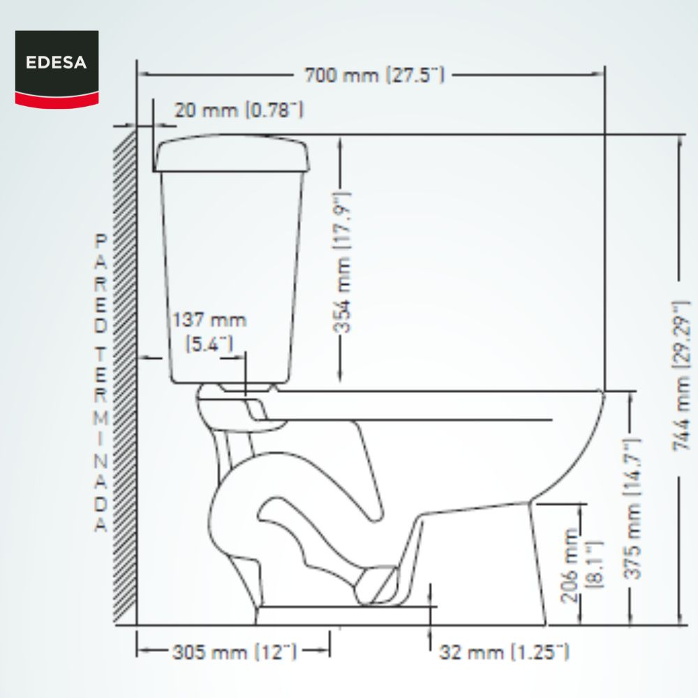 Inodoro dos piezas redondo color negro evolution edesa | HOPSA Tienda ...
