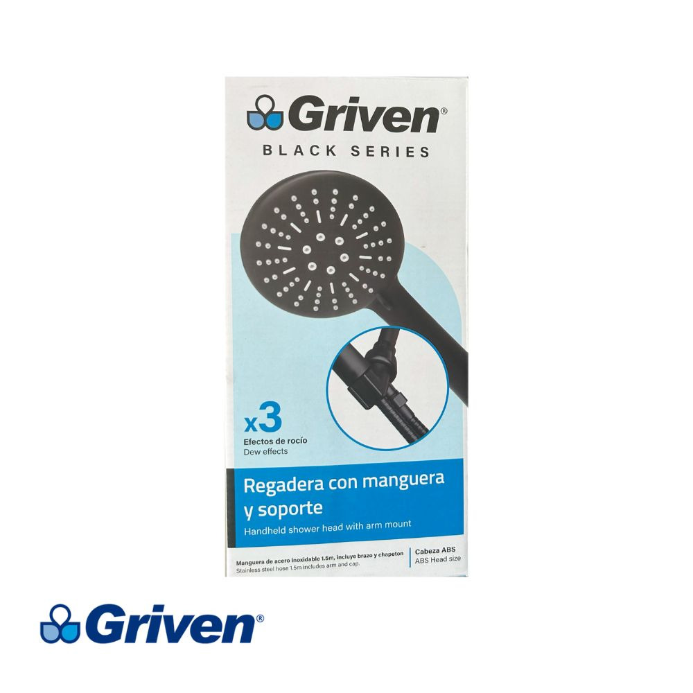 Regadera de baño negra griven gv-shb-6 | HOPSA Tienda Online