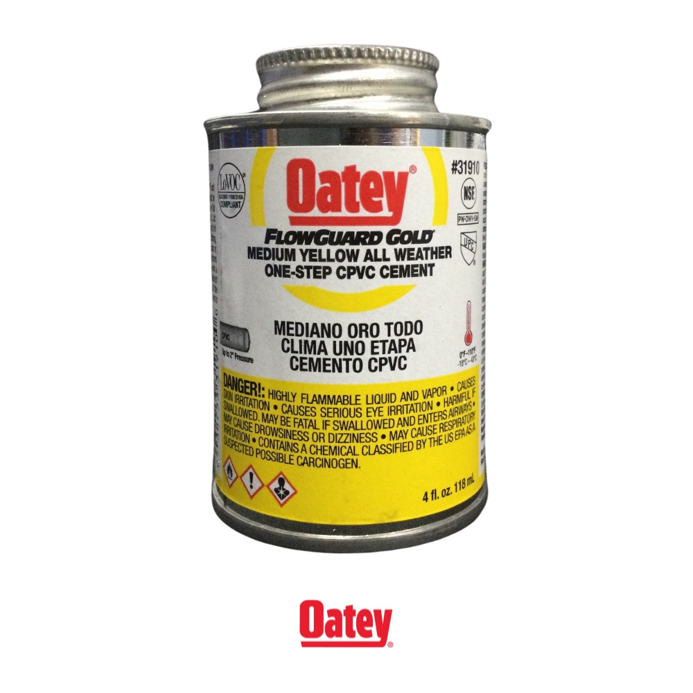 Pegamento cpvc agua caliente flowguard gold 1/4 pinta oatey | HOPSA Tienda Online