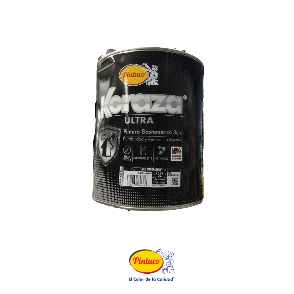 Pintura impermeabilizante koraza ultra base intermedia 1 gl pintuco ...