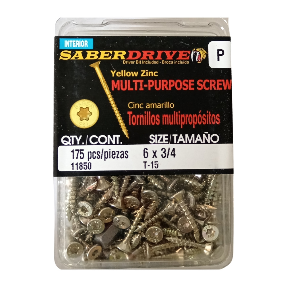 Tornillo para madera multiuso zinc amarillo #6 x 3/4 pulgadas | HOPSA ...