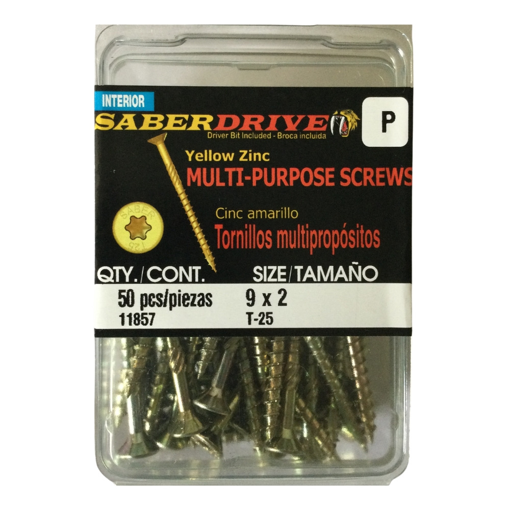 Tornillo para madera multiuso zinc amarillo #9 x 2 pulgadas | HOPSA ...