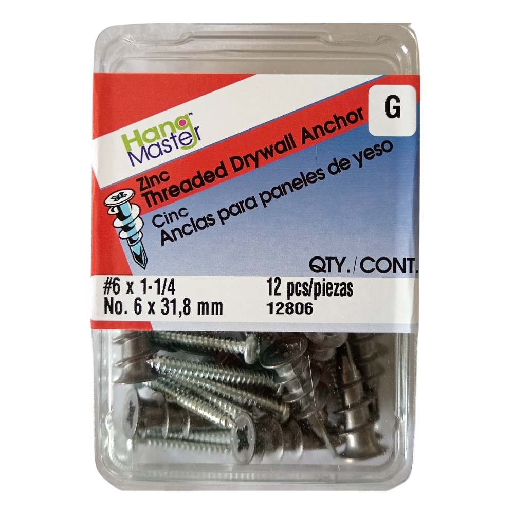 Anclaje roscado para gypsum zinc #6 x 1-1/4 pulgadas | HOPSA Tienda Online