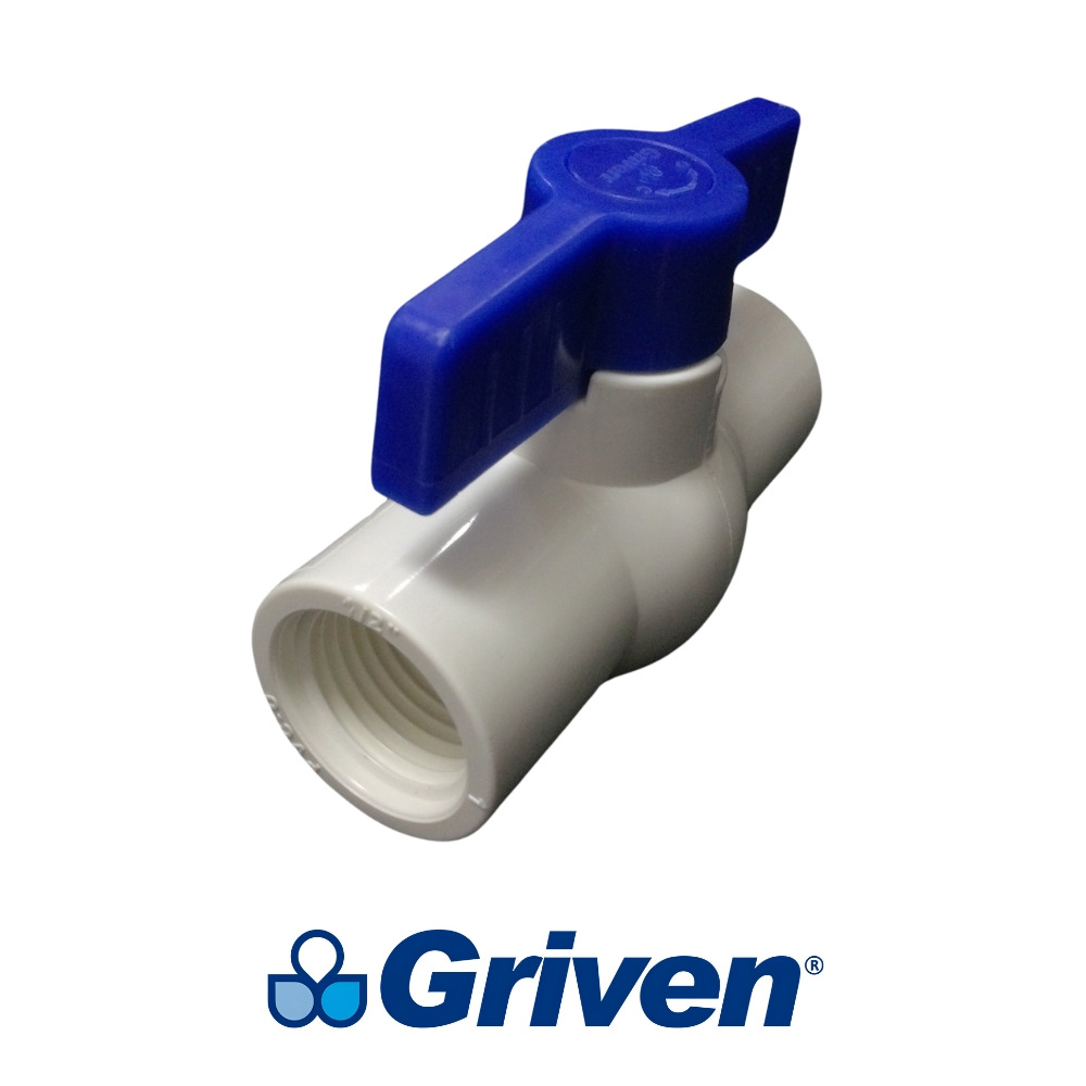 Llave de paso pvc tipo bola con rosca 1/2 pulgadas | HOPSA Tienda Online