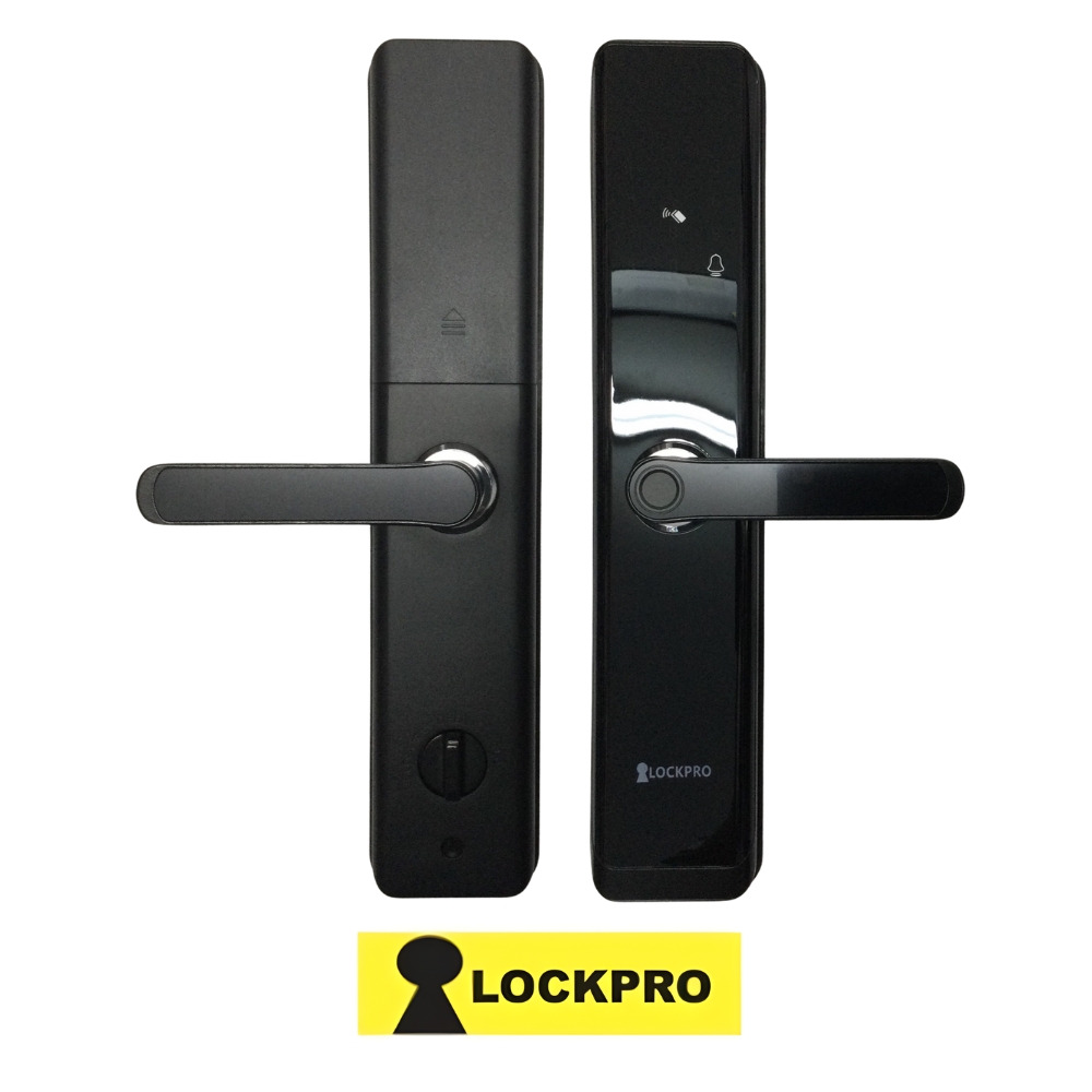 Cerradura negra de manija biometrica digital, 5 mÉtodos de apertura hr-12 lockpro | HOPSA Tienda ...