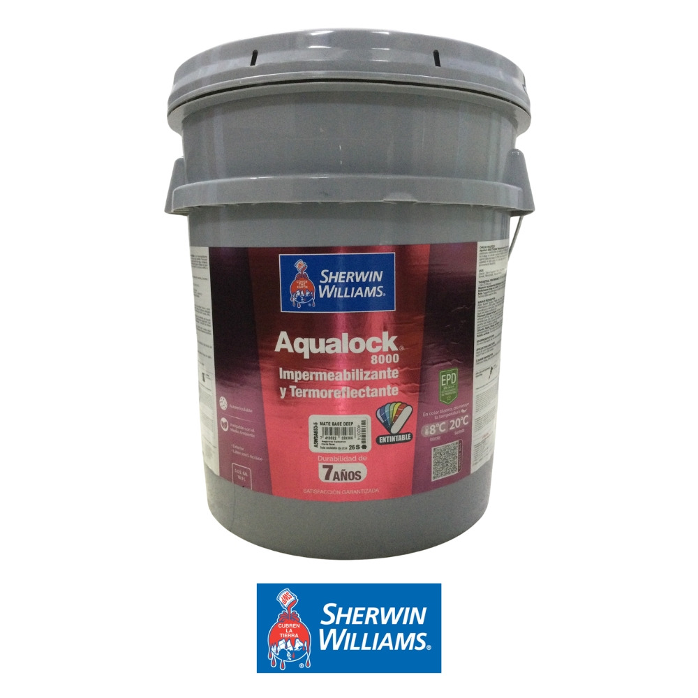 Pintura impermeabilizante aqualock 8000 mate base deep 5 gl a5wsa853-5 ...