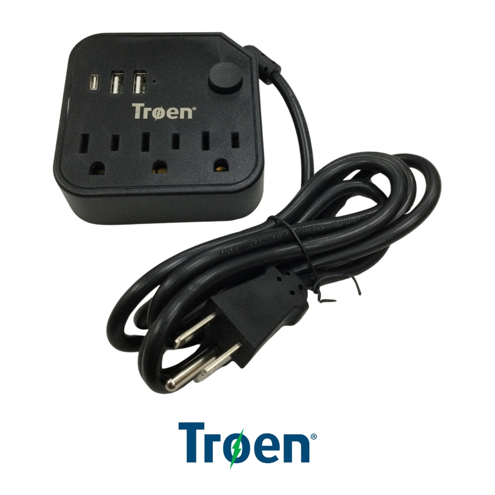 Regleta multicontacto +2usb+1 type c tr-msc2u1c-b | HOPSA Tienda Online