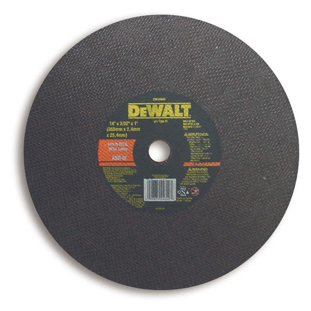 Disco corte metal 14 pulgadas x 7/64 pulgadas x 1 pulgadas dw44640 ...