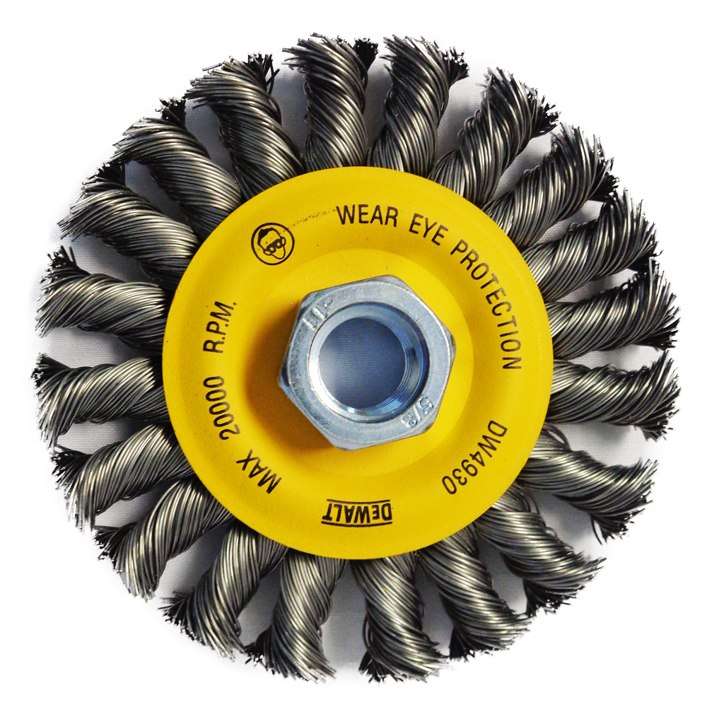 Cepillo circular de alambre retorcido 4 pulgadas x 5/8 pulgadas dw4930 ...