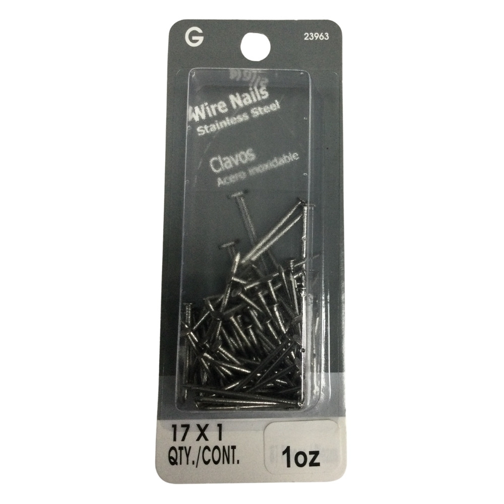 Clavo de alambre con cabeza acero inoxidable 17ga x 1 pulgadas | HOPSA ...